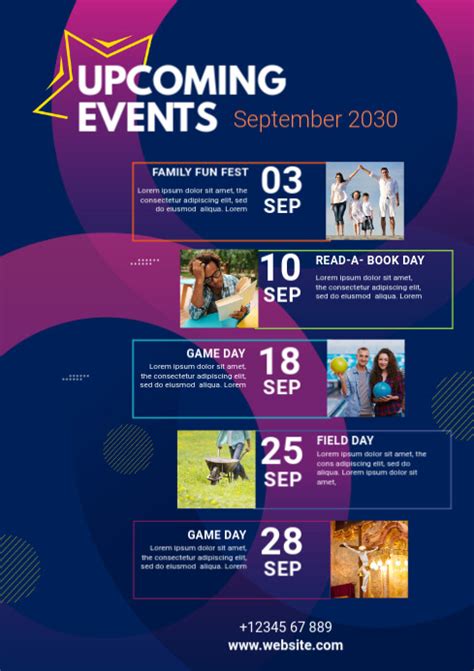 Upcoming Events Template Postermywall