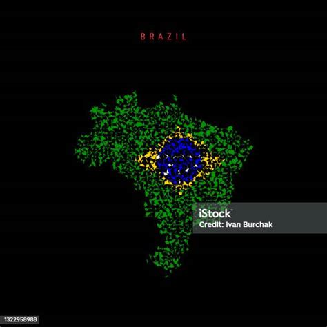 브라질 국기지도 브라질 국기 색상의 혼란 입자 패턴 벡터 일러스트레이션 브라질에 대한 스톡 벡터 아트 및 기타 이미지 브라질