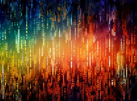 Computer Code Text Background Futuristic Organic Digital Print Blurred Forms Colorful