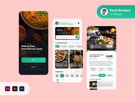 cooking app ui design designs themes templates and downloadable