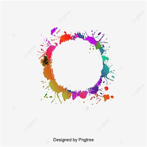 Colored Ink Png Picture Border Color Ink Color Circle Frame Ink
