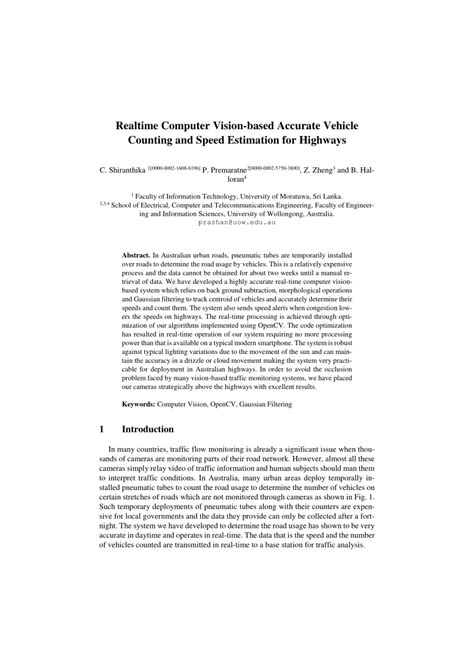 pdf realtime computer vision based accurate vehicle counting and