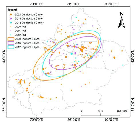 Standard Deviation Ellipses Of Logistics Enterprises In Xinjiang Download Scientific Diagram