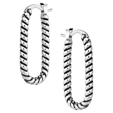 Montana Silversmiths Rustic Rope Rectangle Hoop Earring