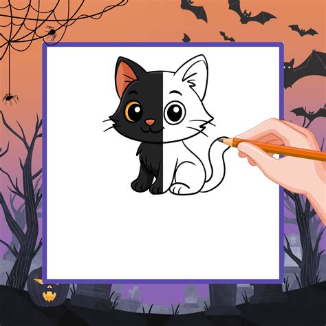 How To Draw A Halloween Cat Cute And Simple Guide Mimi Panda