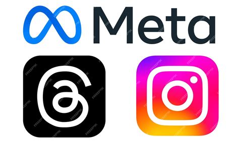 Premium Vector | Meta logo threads Instagram a social technology company created by Mark elliot ...