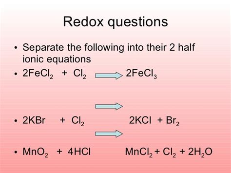 Writing More Complex Redox Equations