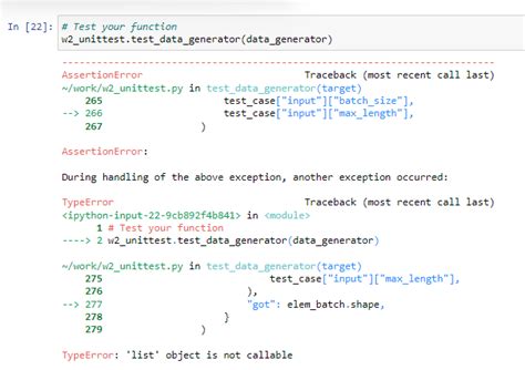 Nlp C3w2 Assignment Error In Unit Tests For Datagenerator Function Nlp With Sequence Models