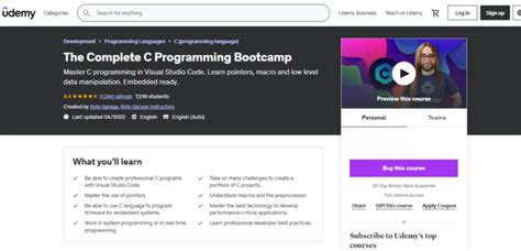Best Free C Programming Courses Online By Udemy In July