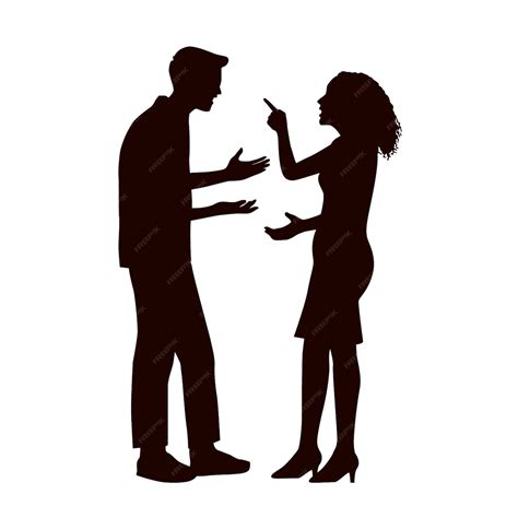 Free Vector Flat Design Couple Arguing Silhouette