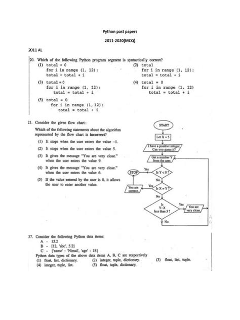 Python Past Papers English Pdf