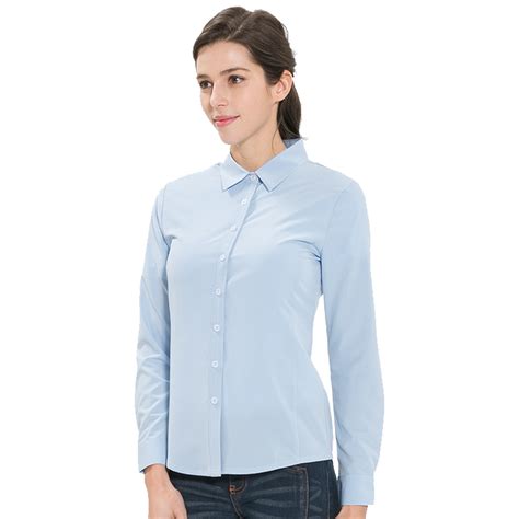 B103tl 스카이블루 소라 여성 긴팔 단색 블라우스 1674011260 티마스터