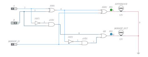 FULL SUBTRACTOR CIRCUIT Multisim Live