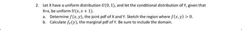 Solved 2 Let X Have A Uniform Distribution U 0 1 And Let Chegg Com