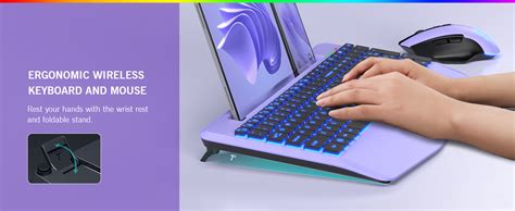 Wireless Keyboard And Mouse Backlits Wrist Rest Jiggler Mouse Rechargeable