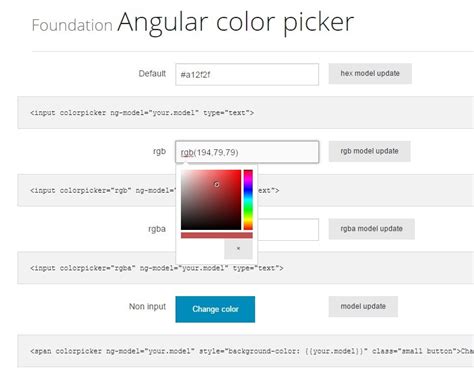 Angularjs Color Picker Directive For Foundation Angular Script