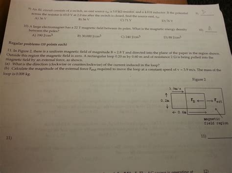 solved an rl circuit consists of a switch an emf source