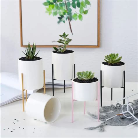 Скандинавские белые керамические вазы железная художественная ваза минимализм цветочные вазы