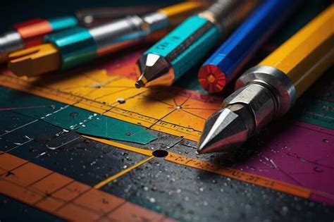 Set Of Geometry Tools Premium Ai Generated Image