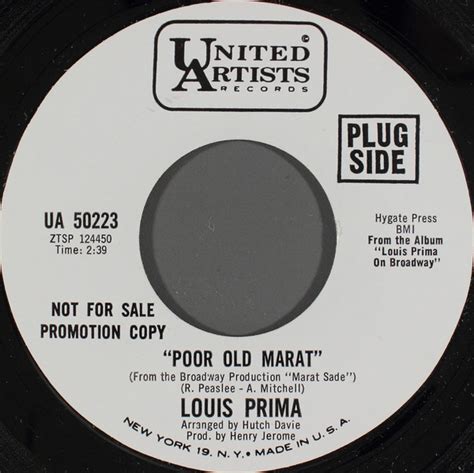 Louis Prima Poor Old Marat 1967 Vinyl Discogs
