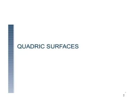 Quadric Surfaces Ppt