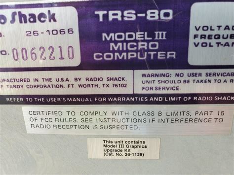Vintage Radio Shack Trs 80 Model Iii Working 4560529916