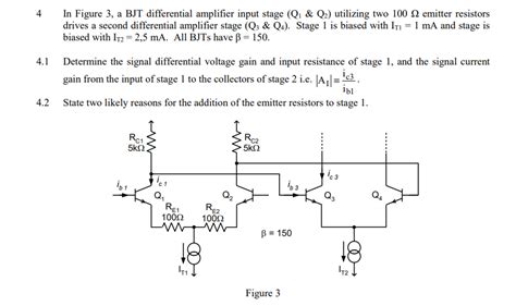 Get Answer In Figure A BJT Differential Amplifier Input Stage Transtutors