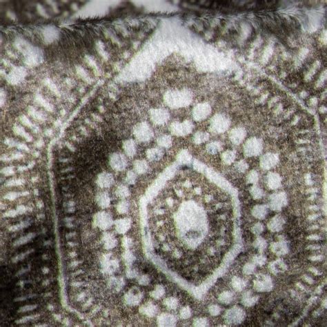 White And Grey Geometric Pattern Digital Print Velvet Fabric Width 58