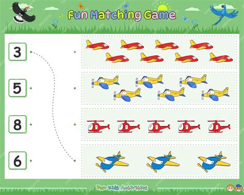 premium vector fun matching game counting the objects part one