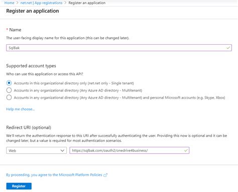 App Keys For Onedrive For Business Step 5 Sqlbak Blog