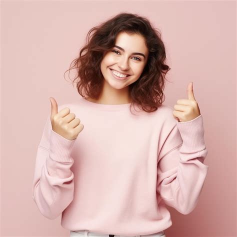 Smiling Cheerful And Satisfied Woman In A Happy Expression Premium Ai