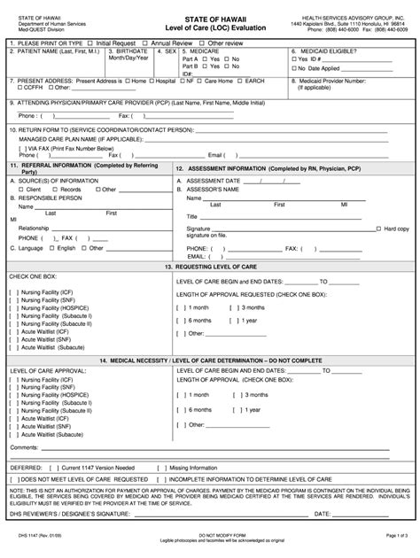 2009 Form Hi Dhs 1147 Fill Online Printable Fillable Blank Pdffiller