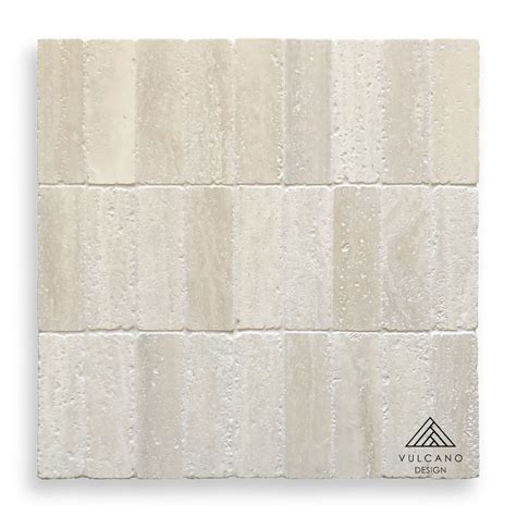 Travertine Classico Tumbled Tile 200x65mm Brick — Vulcano