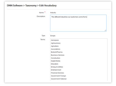 Taxonomy Management Evoq Cms By Dnn Software
