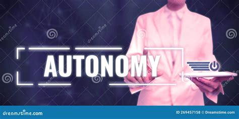 Sign Displaying Autonomy Internet Concept Vehicle That Can Guide Itself Without Human