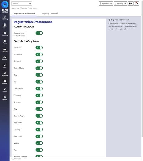 Myaccount Jadu Central Documentation