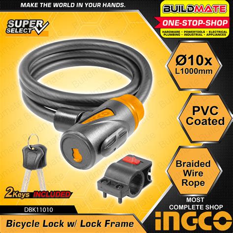 Buildmate Ingco Bicycle Lock 10x1000mm Bike Cable Lock Anti Theft Bike