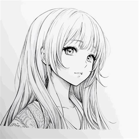 Premium Vector A Vector Art Handdrawn Pencil Of A Beautiful Cute