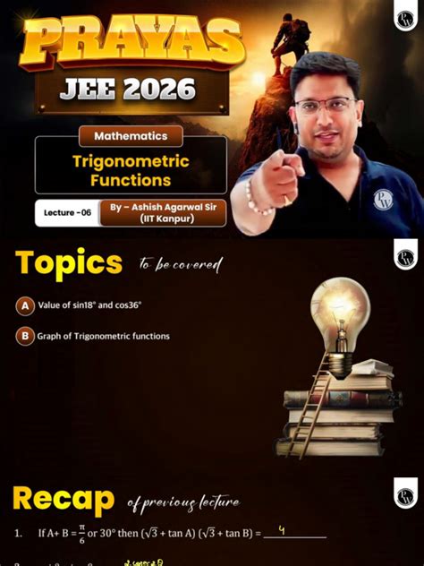 Trigonometric Functions 06 Class Notes Prayagraj Coaching Classes Pdf