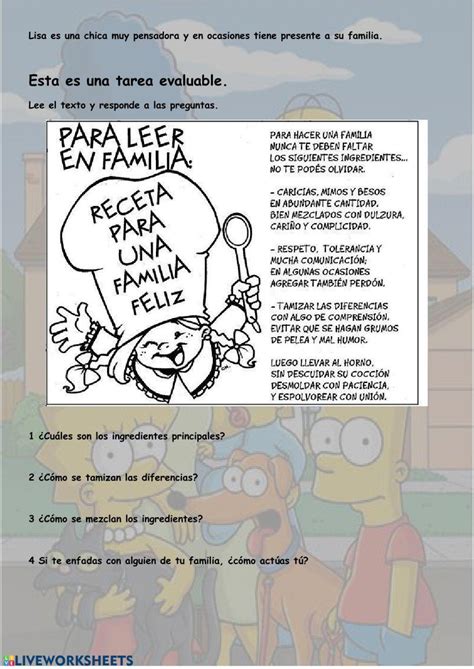 Familia Simpsons Free Interactive Worksheets 163495