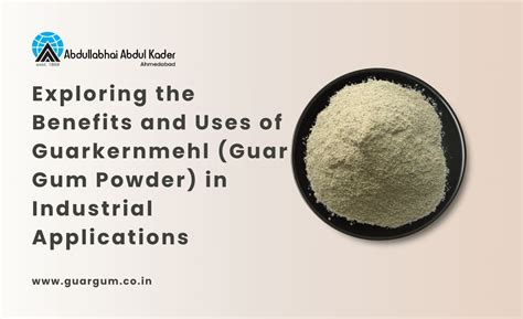 Exploring The Benefits And Uses Of Guarkernmehl Guar Gum Powder In