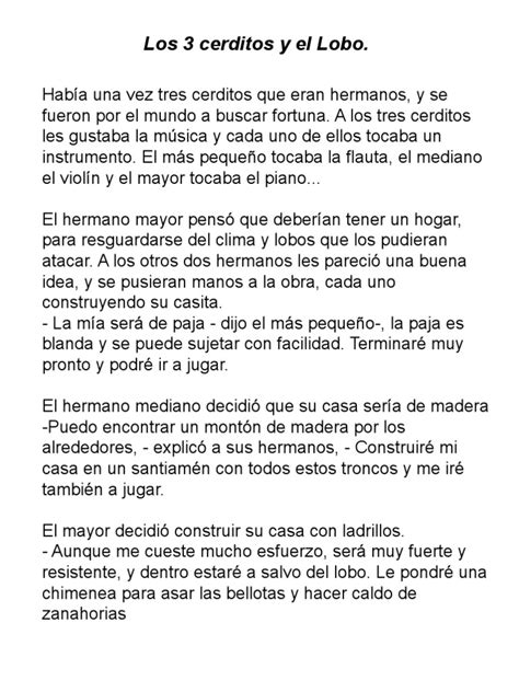 Cuento De Los 3 Cochinitos Y El Lobo Feroz