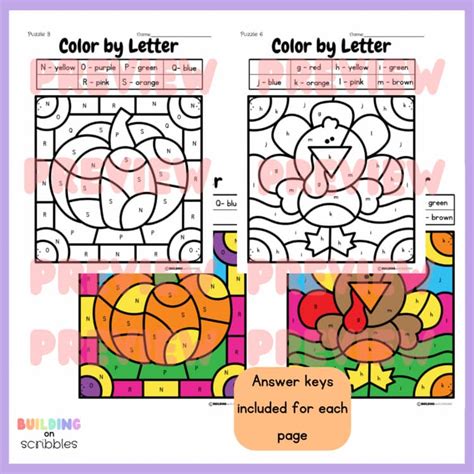 Thanksgiving Color By Letter No Prep Prek Tk 3k 4k Kindergarten