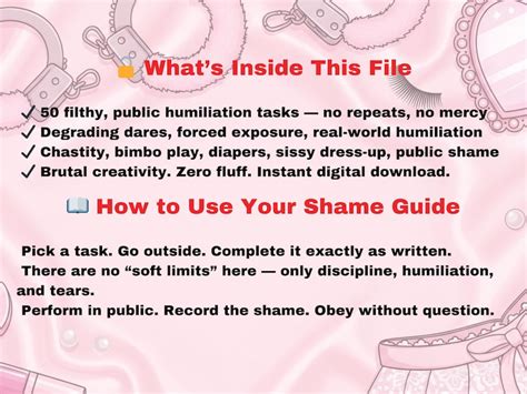 50 Public Sissy Humiliating Tasks Guide For Sissies Femdom