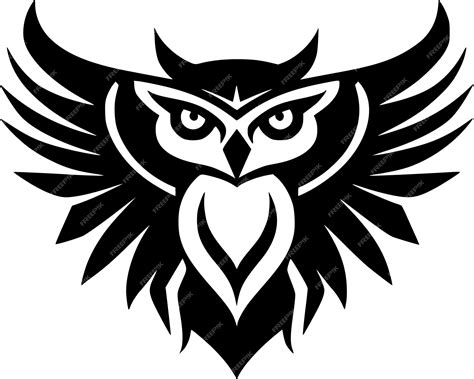 Premium Vector Owl Black And White Vector Illustration