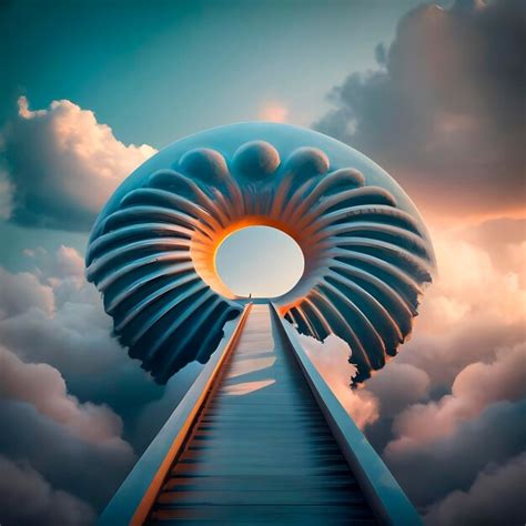 A Wooden Path Over Clouds Ai Generated Premium Ai Generated Image