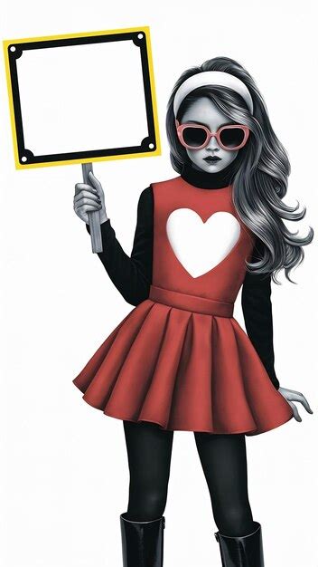 Premium Photo Attractive Girl Holding A Blank Sign