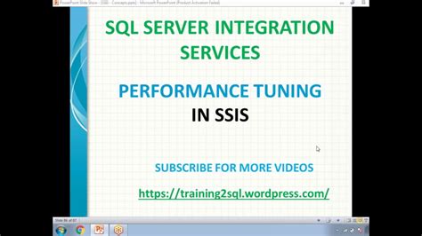 SSIS Performance Tuning Techniques and Tricks - YouTube