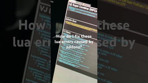 how do i fix lua errors in gmod youtube