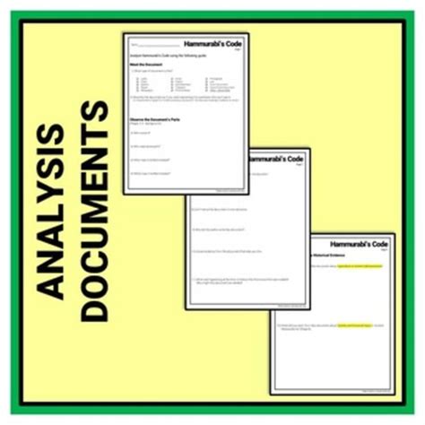 Mesopotamia Empires Hammurabis Law Code 6th Grade Primary Source Dbq Activity